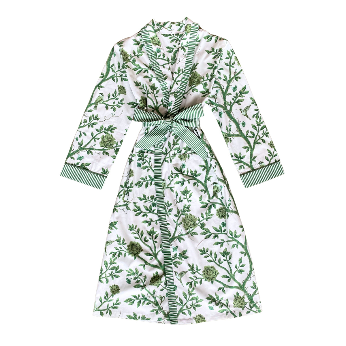 Versailles Green Cotton Robe Green | LUXE AND BEAU
