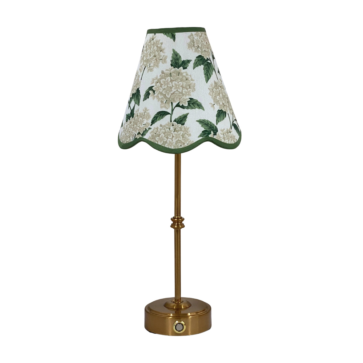Cream Hydrangea Scallop Lamp Shade & Gold Base - USB Table Lamp | LUXE ...