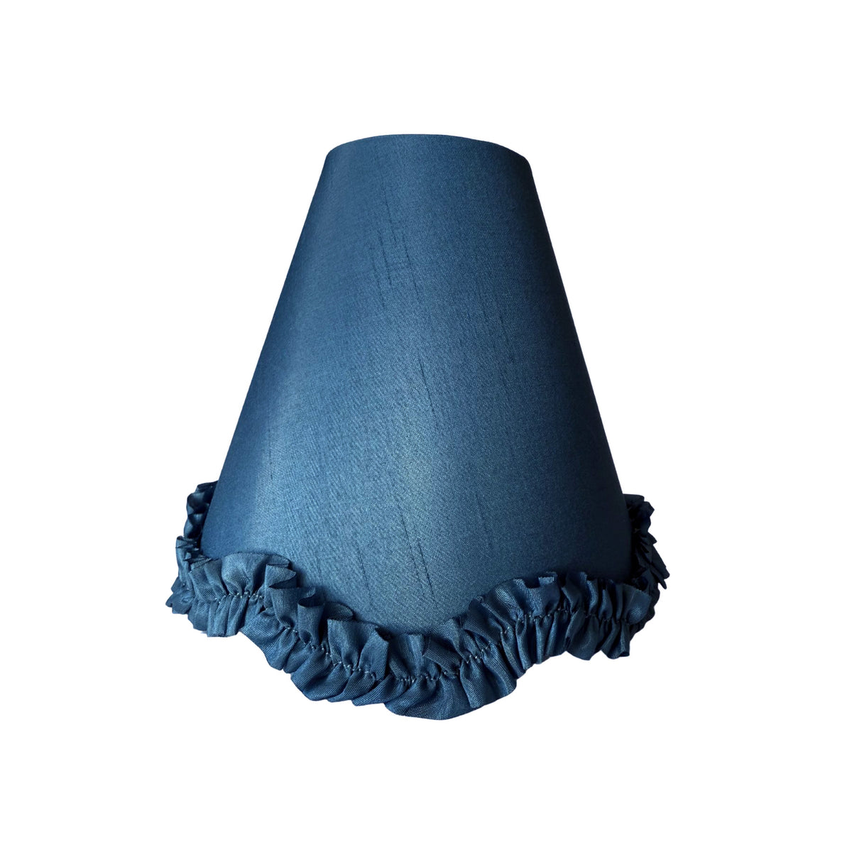Deep Blue Scallop Ruffle Lamp Shade